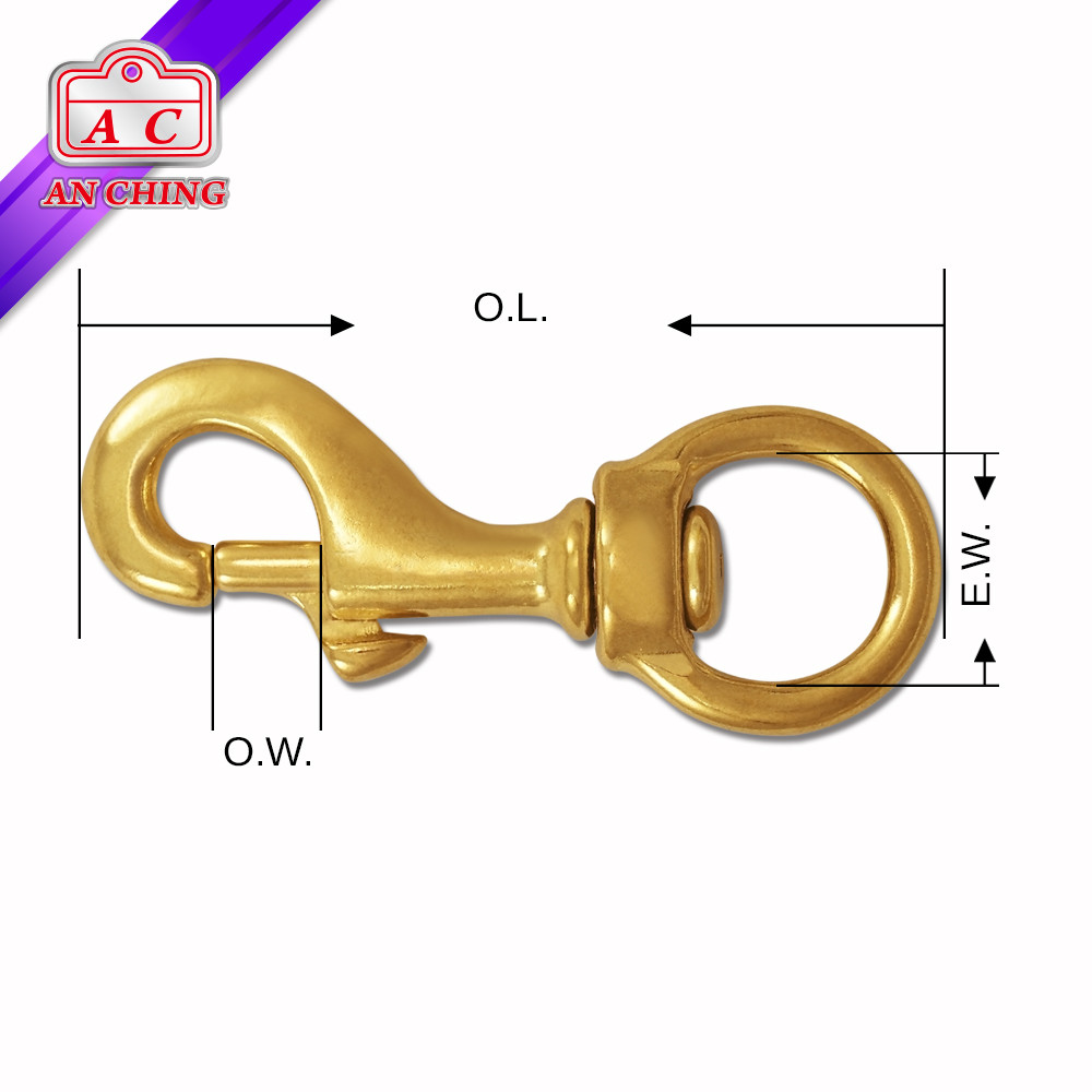 Buy 80mm Solid Brass Swivel Metal Snap Hook Clip from AN CHING HARDWARE ...