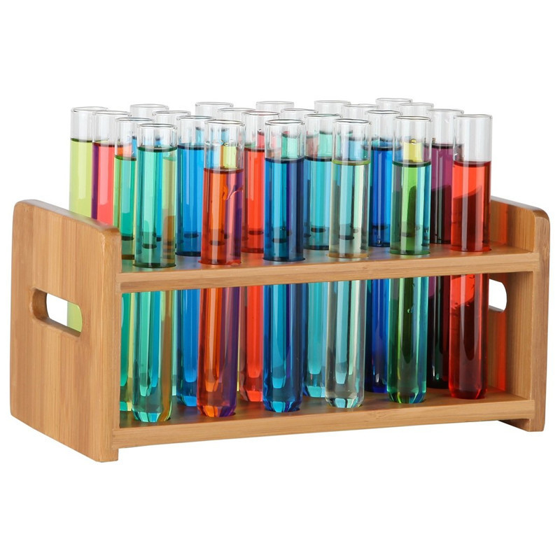 Buy Bamboo Shot Glass Holder Test Tube Rack For 24 Test Tubes from ...