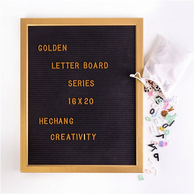 Buy Changeable Wood Frame Letter Board / Gold Frame Felt Letterboard ...