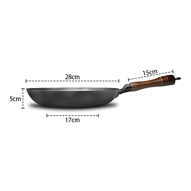 Buy Chenzhiji New Design Cast Iron Pot Flat Bottom Wok Traditional ...