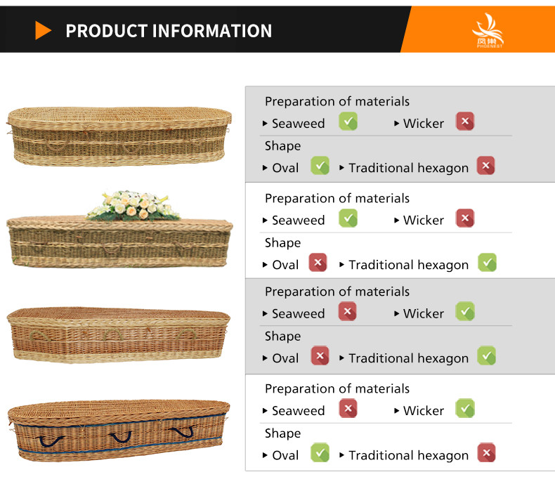 Buy Coffin Casket Funeral Supplies Casket Plant Wicker Weaving Wicker ...