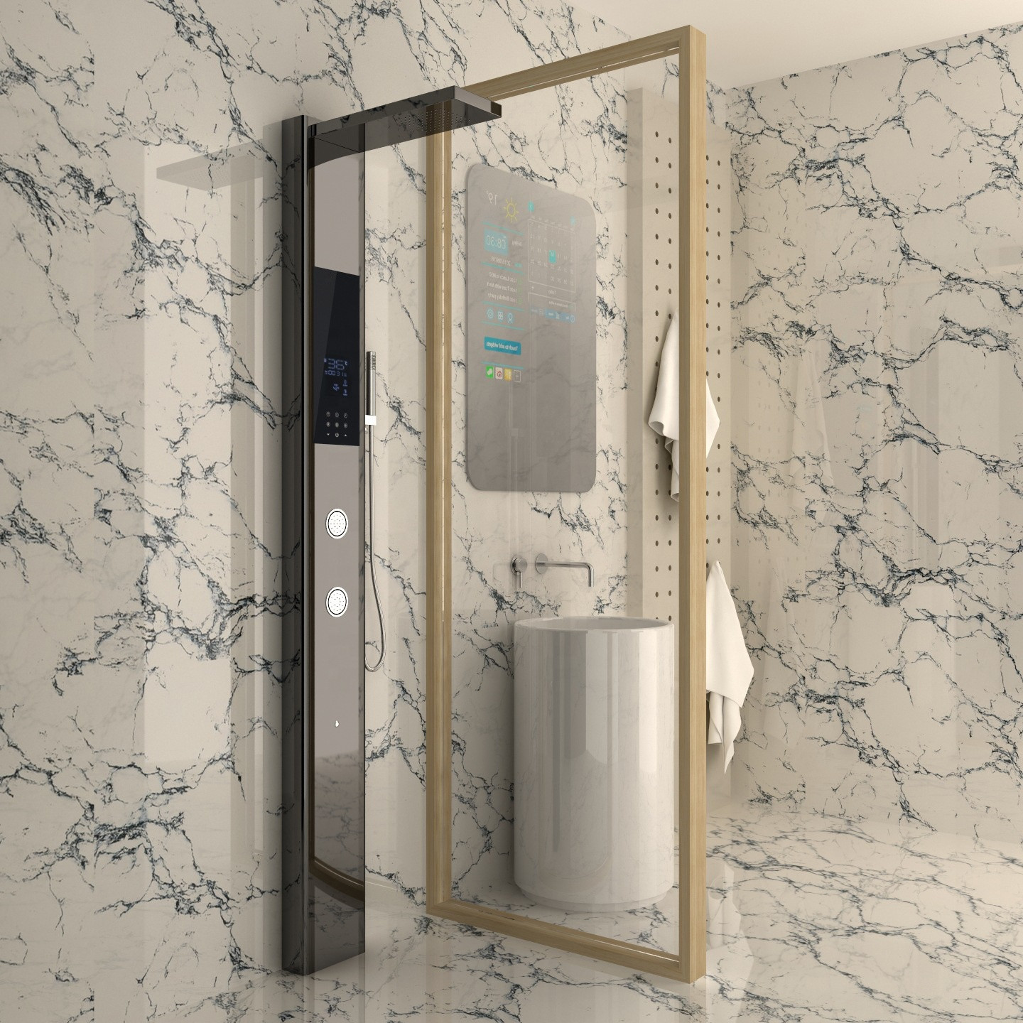 Buy Constant Water Outlet Bath Shower Column With Automatic Sensors ...
