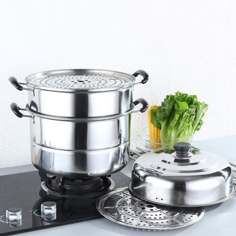 Buy Heavy Duty Stainless Steel Steamer Pot Set Stack And Steam Pot Set ...