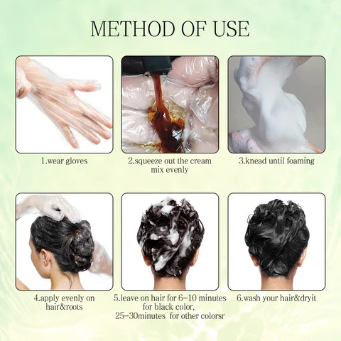 Buy Herbal Hair Dye Genjibre Tint Ginseng Chinese Shampoo Dark Coffee ...