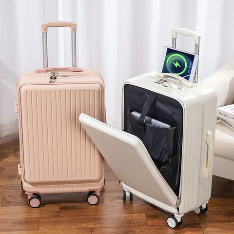 Buy Jinyi Multifunction Front Open Luggage With Laptop Cup Holder Usb ...