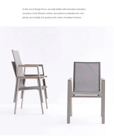 Buy Modern Outdoor Patio Mesh Chair Garden Leisure Aluminum Stackable ...