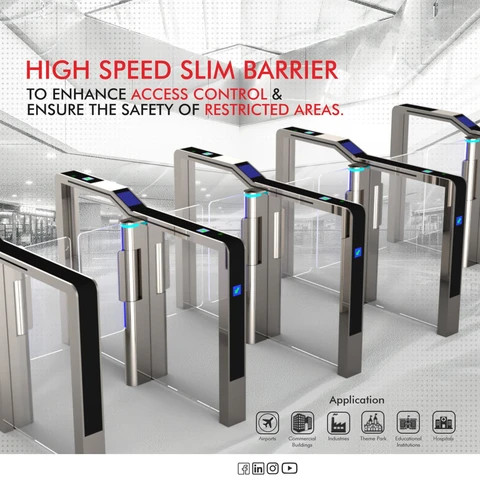Buy Restricted Area Safety Door Tempered Glass Pedestrian Turnstile ...