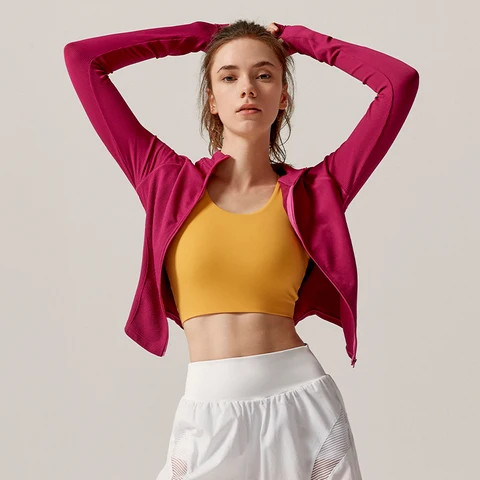 Buy Slim Fit And Slim Standing Collar Fitness Long Sleeved Top ...