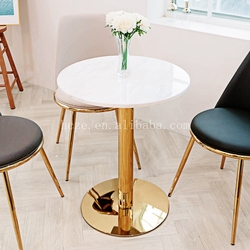 Buy White Marble Small Round Table Cafe Dining Room Table from ...