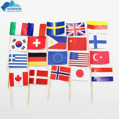 Buy World Country Toothpick Flag Small Mini Cocktail Cupcakes Card ...