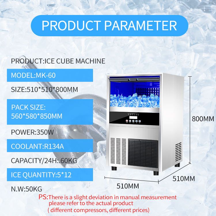 Buy Commercial 60kg Ice Cube Making Machine For Food&beverage Shop Ice ...
