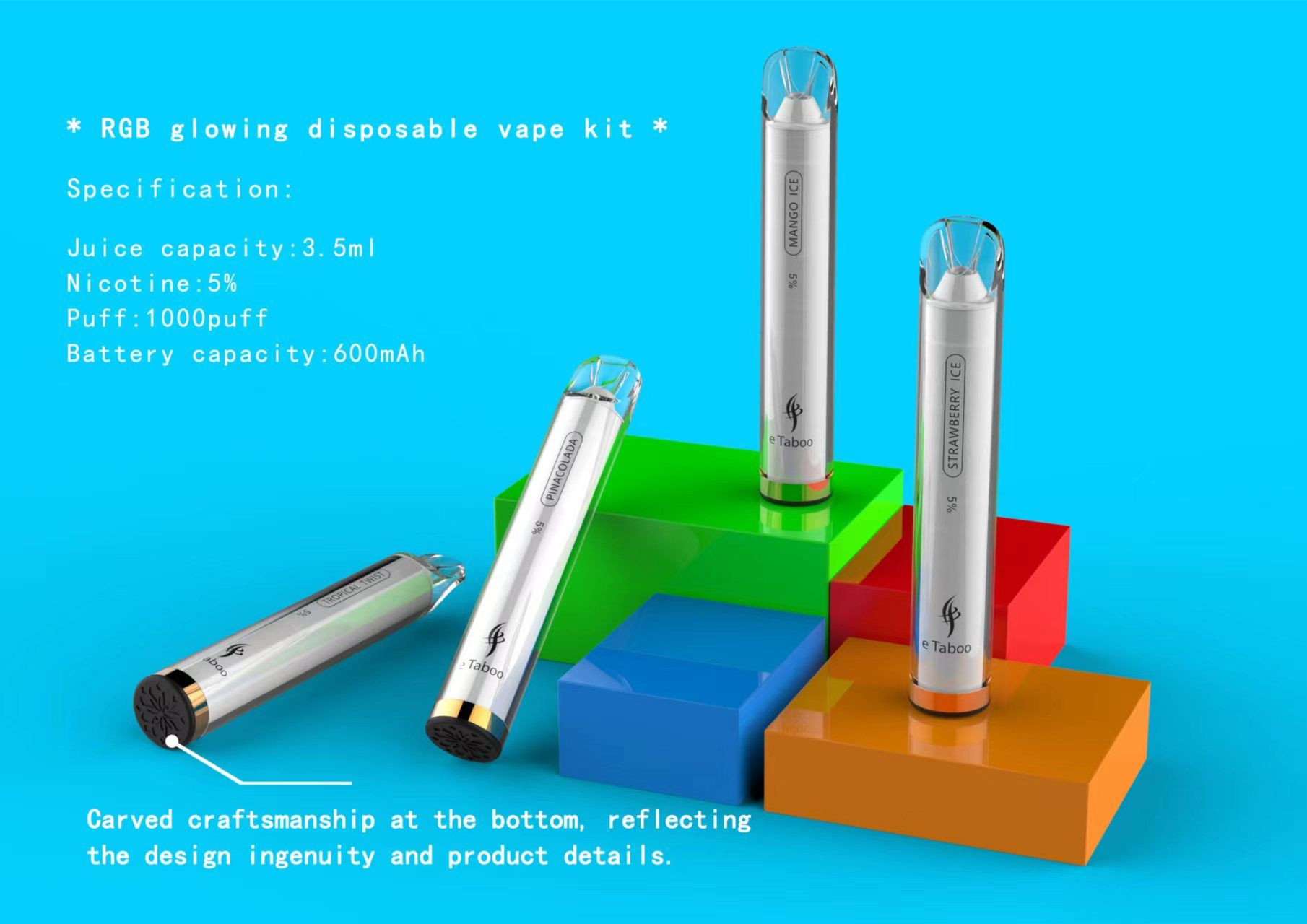 Buy Rgb Glowing Disposable Vape Kit from Shenzhen Hongda Changye ...