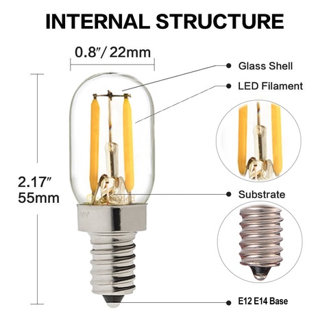 Buy 1w T20 Led Fridge Light Bulb E14 Led Energy Saving Ses Led Pygmy ...