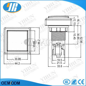 Buy 44mm Square Led Push Button Switch Arcade Game Machine Push Button Illuminated Switches ...
