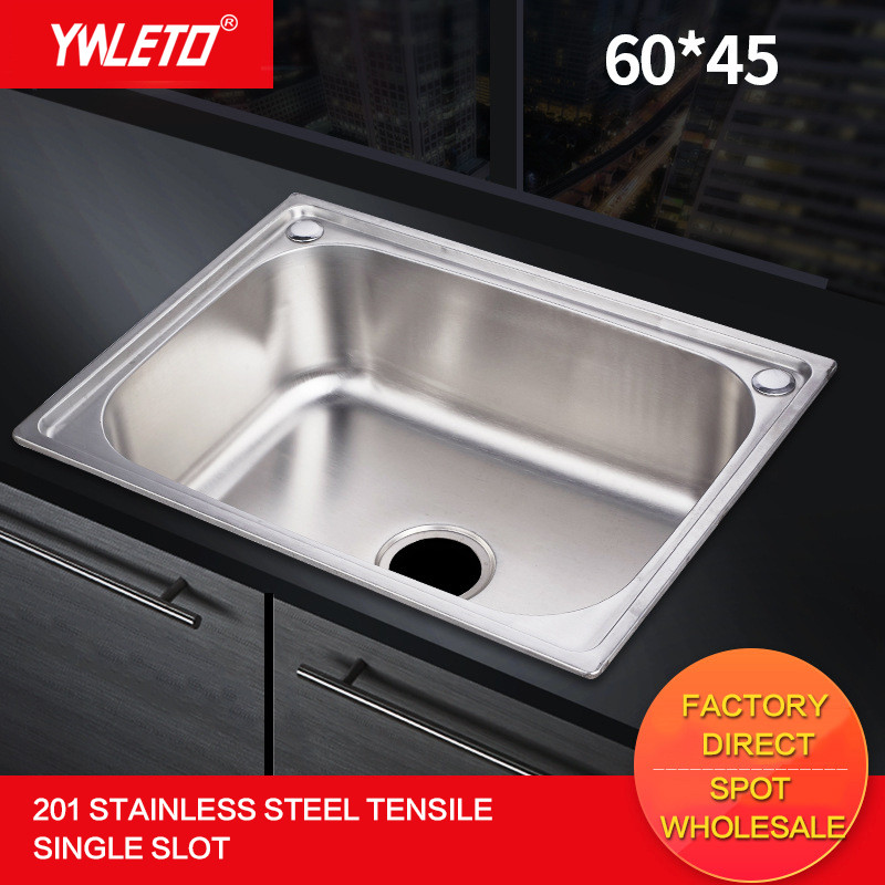 Buy 6045 High Quality Single Bowl 201 Stainless Steel Kitchen Sink With ...