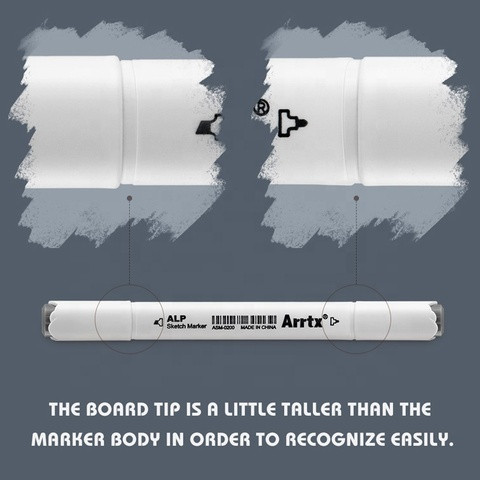 Buy Arrtx Waterproof Alcohol Dual Tip Marker Pen Gray Tone Markers Set ...
