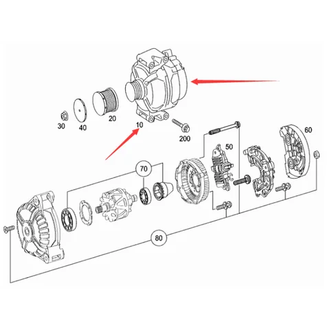 Buy Auto Electrical Systems 0141543002 M272 Car Alternator For Mercedes ...