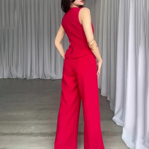 Buy C Clothing Women Formal Suit Ruffles Vintage Button Blazer And ...