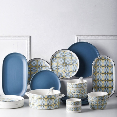 Buy Ceramic Dinner Plates Set,nordic Style 12 Pcs Dinner Set Ceramic ...