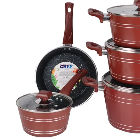 Buy Chef Best Kitchen Ware Nordic Non-stick Cookware Set Non Stick 5pcs ...