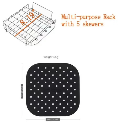 Buy Cosori Gowise Air Fryer Accessory 7pcs Set Works With 5.8qt Square ...