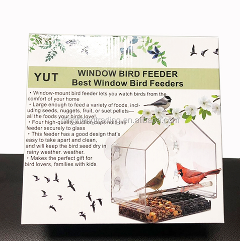 Buy Custom Acrylic House Shaped Window Wild Bird Feeder Bird House With ...