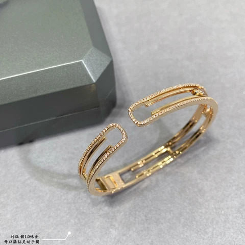Buy Custom Luxury Designer Gold-plated Open Bracelet High Quality Full ...