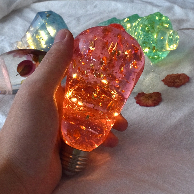 Buy Diy Crystal Epoxy Resin Light Bulb Resin Molds Home Decoartion ...