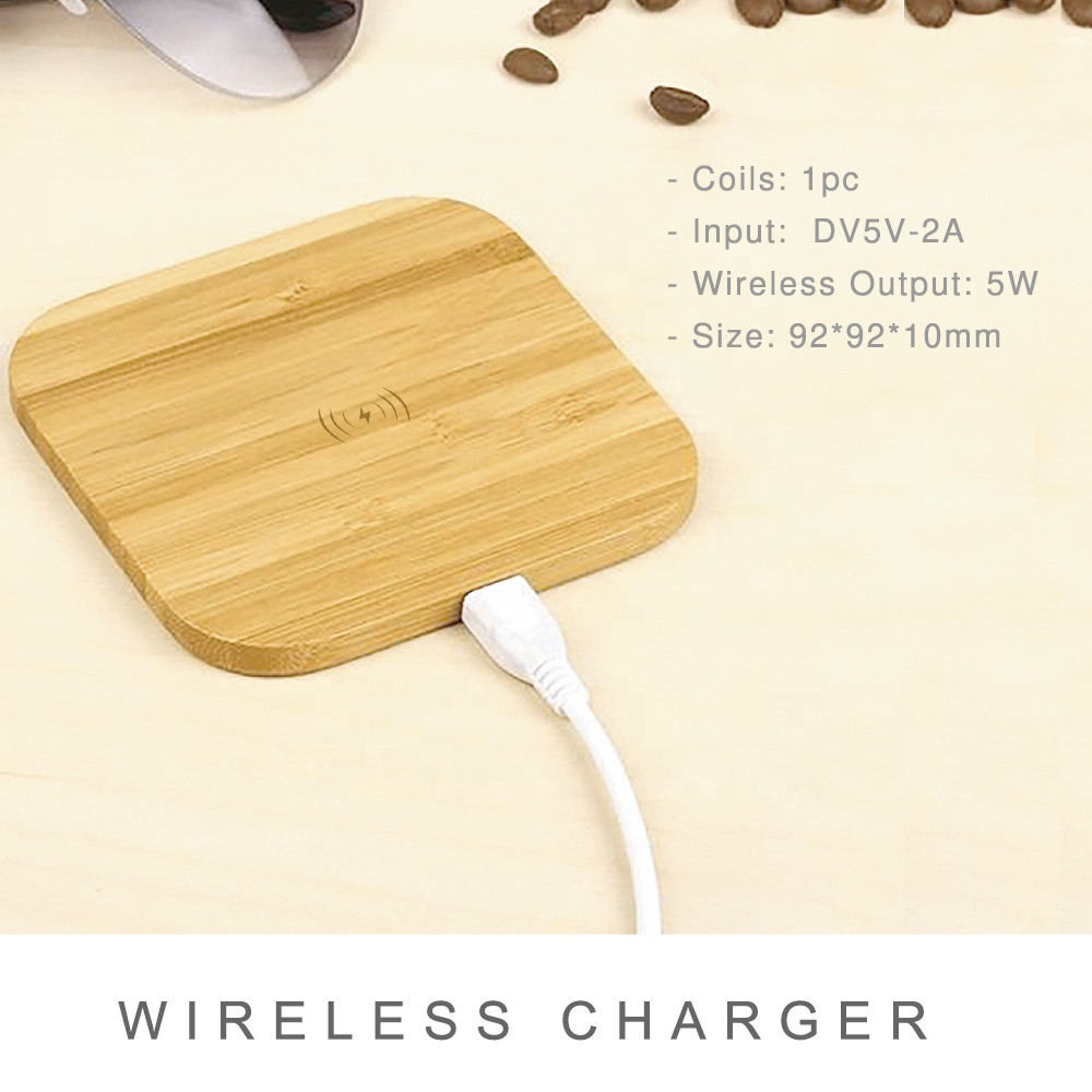 Buy Eco Friendly Fast Customized Logo Qi Bamboo Wireless Charger 5w ...