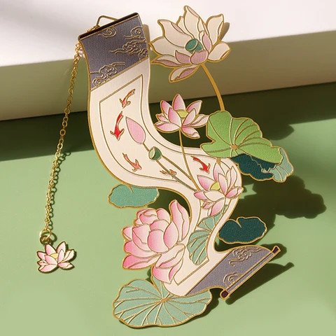 Buy Flower Bookmark Gift Soft Enamel Children Metal Bookmark Chain ...