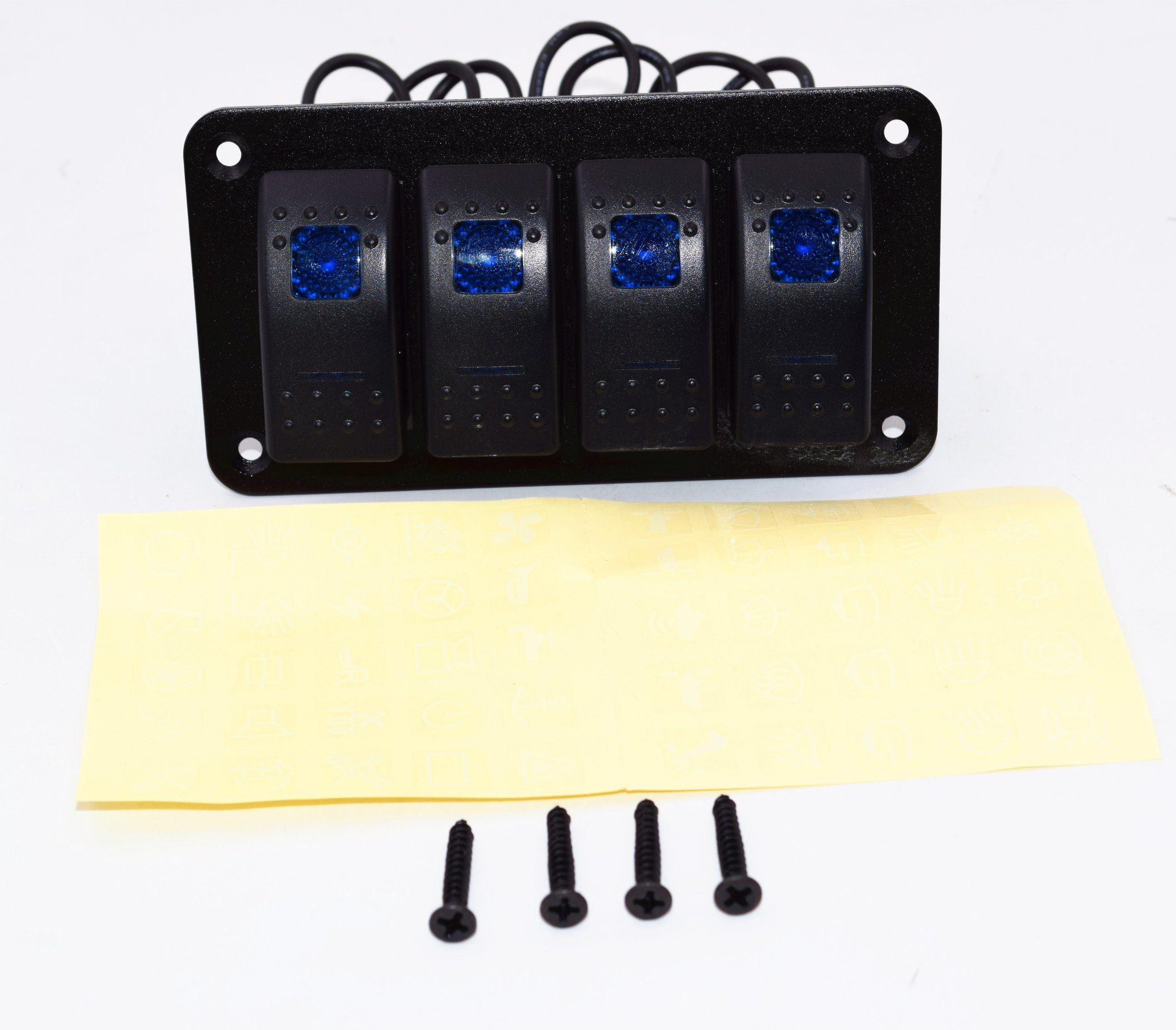 Buy Four Gang Rocker Switch Panel With Led Light For Car Marine Boat ...