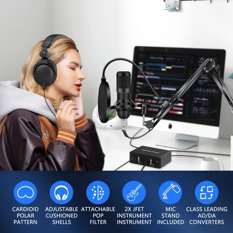 Buy Kit Speaker Bm800 Condenser Microphone 32 Bit Digital Pci Usb C ...