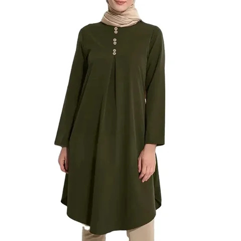 Buy New Arrival Muslim Dovetail Pleated Islamic Clothing Muslim Blouses ...