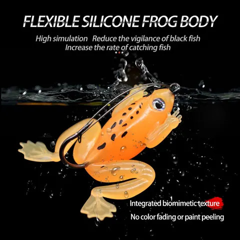 Buy Pesca Soft Frog Fishing Lure Artificial Bait Silicone Frog Bait ...
