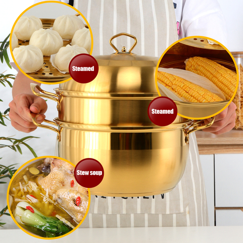 Buy Stainless Steel Multilayer Food Cooking Steam Pot Professional ...