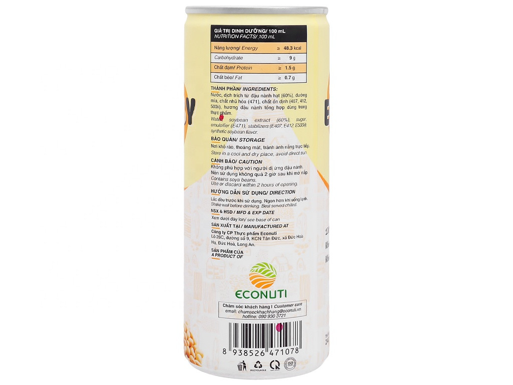 Buy Vietnam Soya Bean Milk High Quality 240ml from ECONUTI FOOD JOINT ...