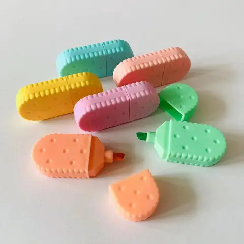 Buy Waffle Cookie Shaped Fluorescent Safe Ink Highlighter Marker Pen ...