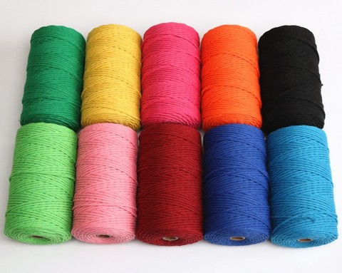 Buy Wholesale Colored Macrame 3mm Cotton Twisted Twine/string/thread ...