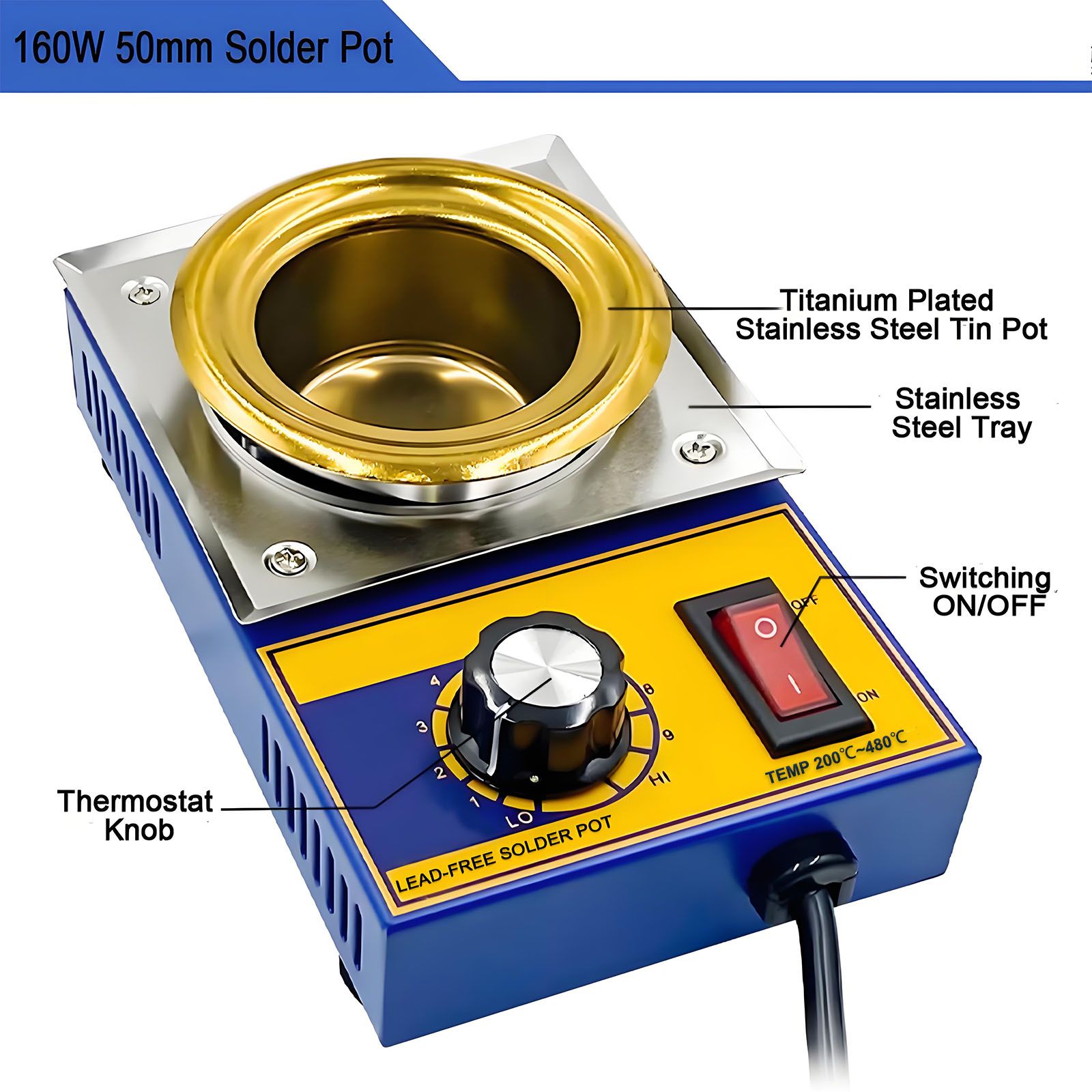 Buy 50mm 160w Lead-free Solder Pots Soldering Brazing Equipment Pot ...