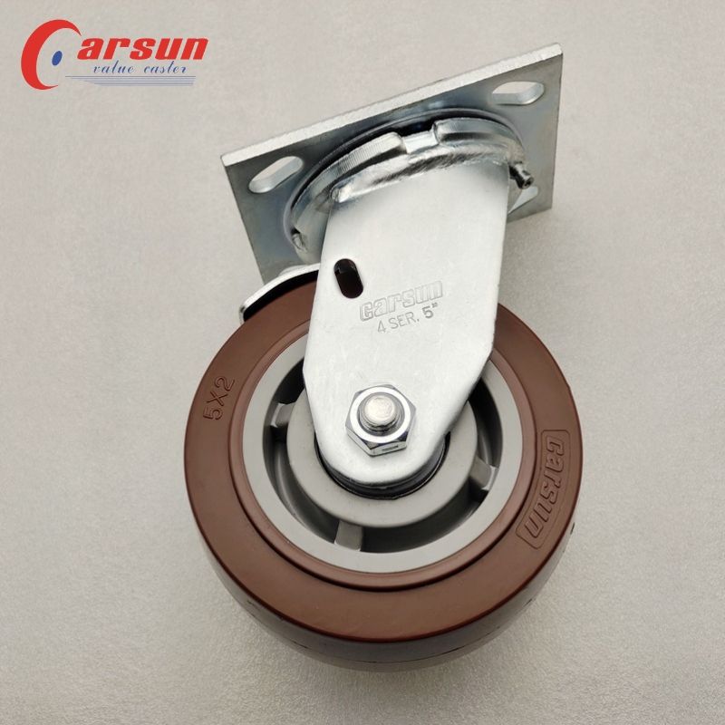 Buy Heavy Duty 5 Inch Polyurethane Casters With Side Brakes from ...