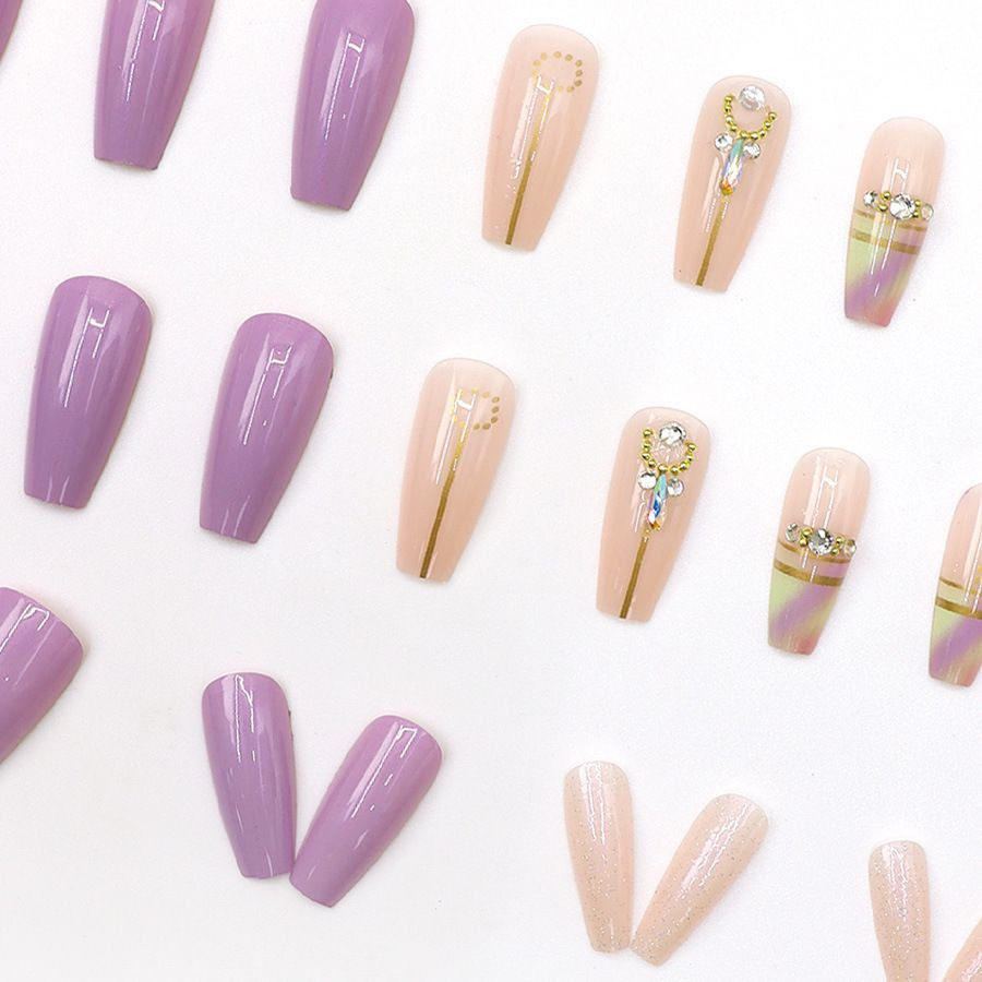 Buy Diamond Taro Aurora Pile Diamond Smudge Nail Art Sweet Girl Royal ...