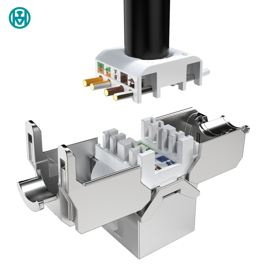 Buy Cat7 Cat6a Keystone Jack Rj45 Stp Tool-less Zinc Alloy Module Jacks ...