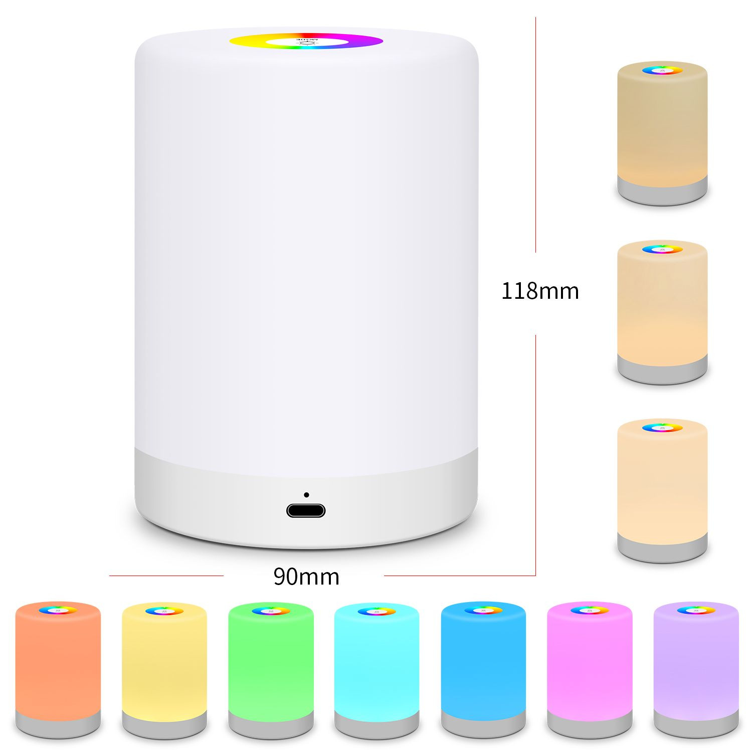 Buy Led Nursery Night Lights For Kids Usb Rechargeable Touch Colorful ...