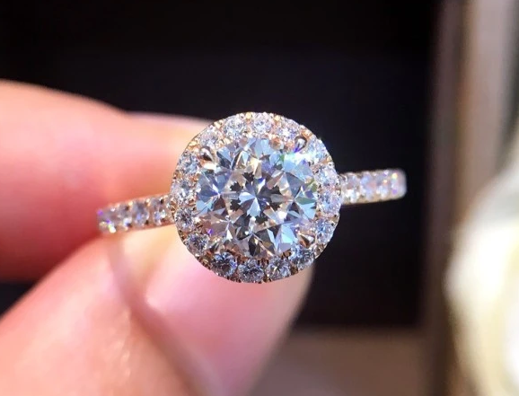 Buy Natural Diamond 18k Pure Gold Ring Beautiful Gemstone Ring Fine ...