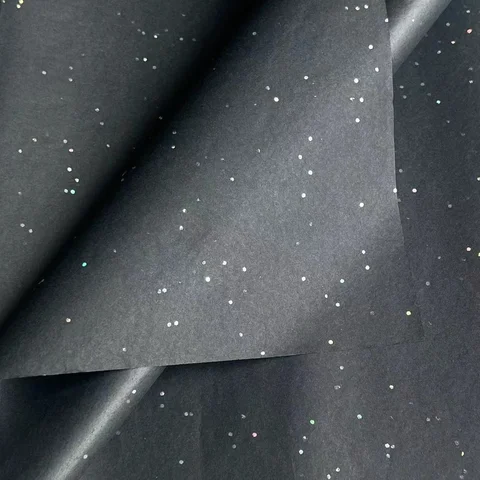 Buy 17gsm Black Laser Silver Gemstones Tissue Paper Whosale Floral ...