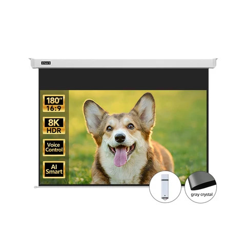 Buy 180 Inch Retractable Projection Screens 16:9 8k Grey Crystal Long ...
