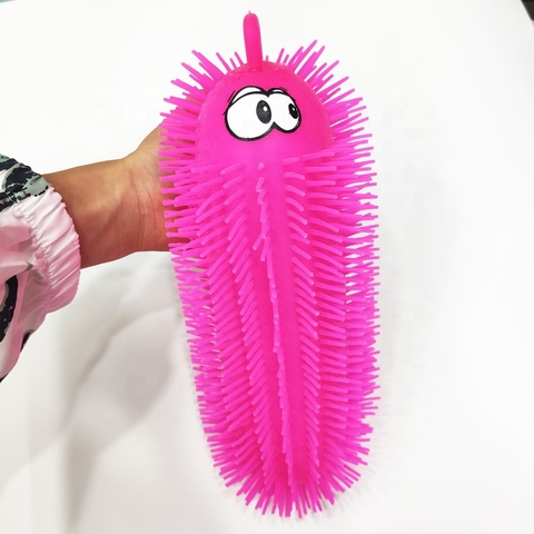 Buy 28cm Length New Soft Squishy Worm Animal Puffer Ball Led Flashing ...