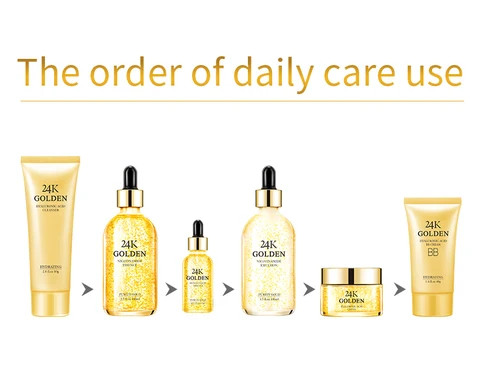 Buy 6-pack 24k Pure Gold Skin Care Hydration Cream Serum Toner Anti ...