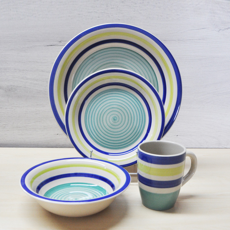 Buy Ceramic 4-piece Kitchen Dinnerware Set Plates Bowl Mug ,hand ...