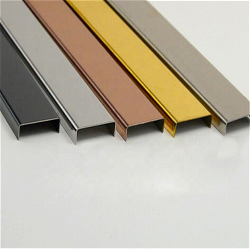 Buy Decorative Stainless Steel Profile C Channel Metal Tile Trim Square ...